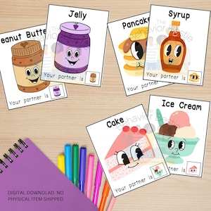 Food-themed Student Partner Cards: Classroom Pairing Activity (PDF ...