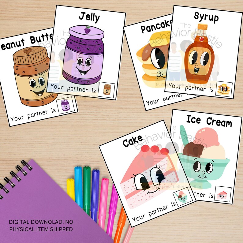 Food-themed Student Partner Cards: Classroom Pairing Activity (PDF ...