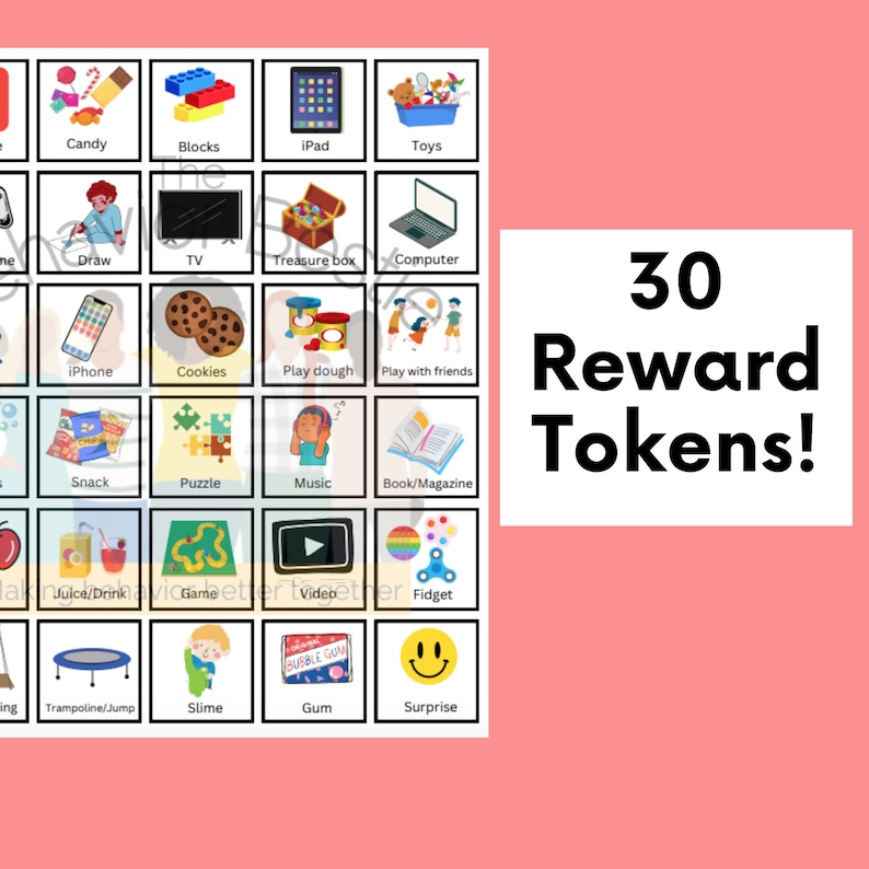 Heart Reward Chart, Valentine's Day Token Board for Kids, Positve ...