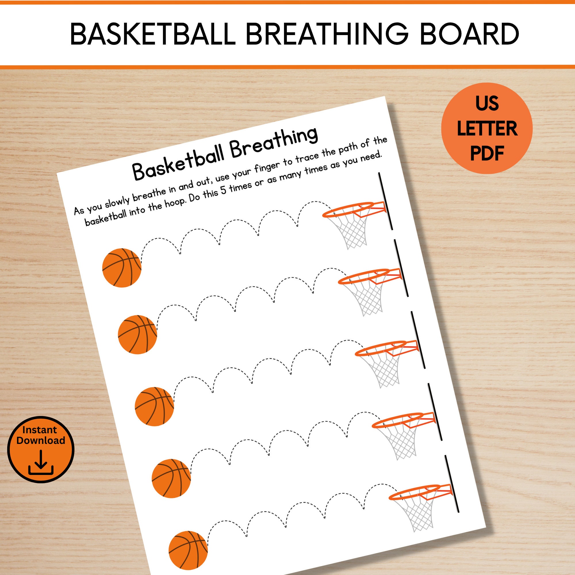 Basketball Breathing Strategy, Calm Down Corner Exercise, Calming ...