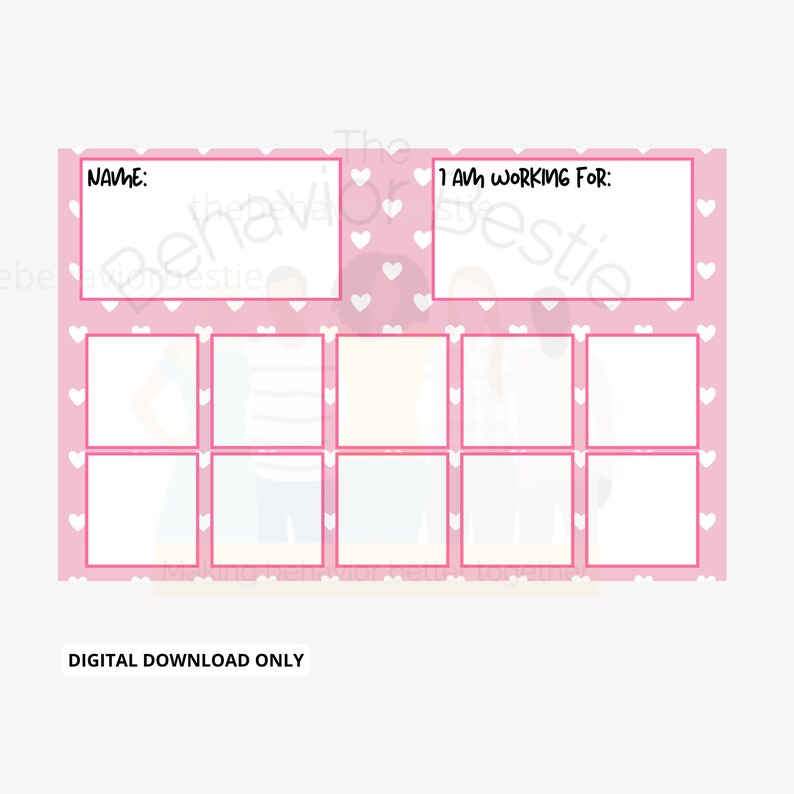 Heart Reward Chart, Valentine's Day Token Board for Kids, Positve ...