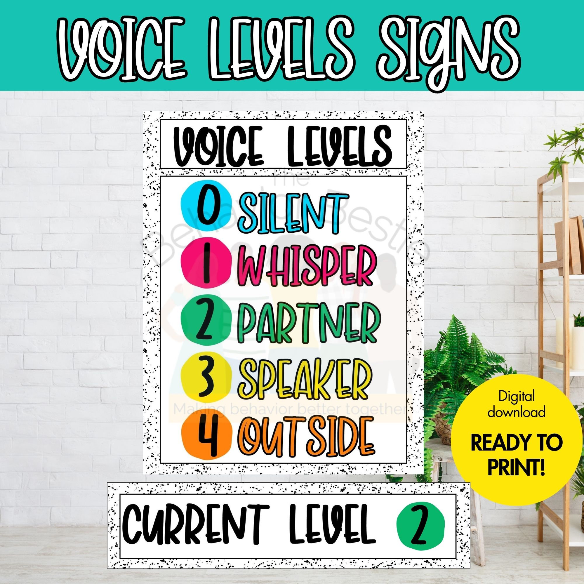 Classroom Voice Level Signs: Management Posters (digital Download) - Etsy