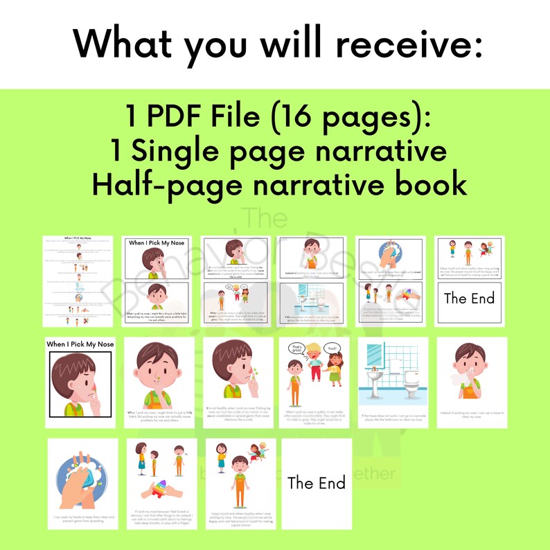Picking Nose Social Skills Story, How to Stop Nose Picking Story for ...