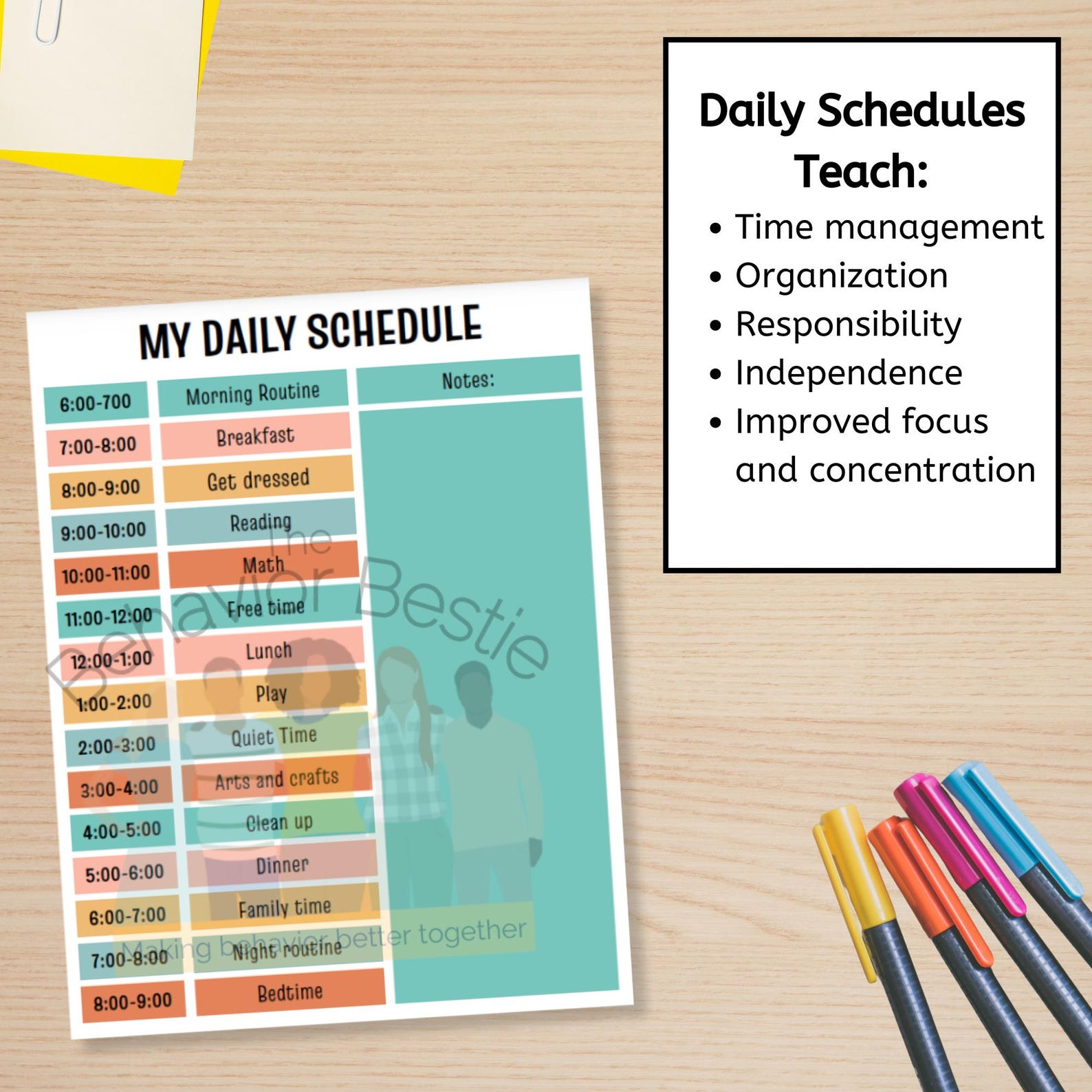 Editable Kid's Daily Schedule Template: Customizable Routine Planner ...