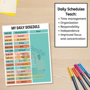 Editable Kid's Daily Schedule Template: Customizable Routine Planner ...