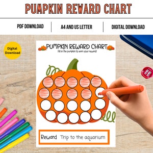 Pumpkin Reward Chart, Potty Training Chart, Reward Behavior Chart for ...