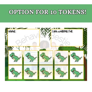 Dinosaur Reward Chart for Kids: Jurassic Behavior Token Board (PDF) - Etsy