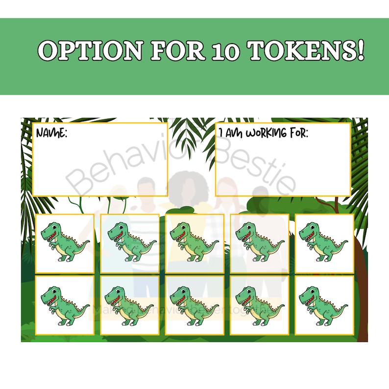 Dinosaur Reward Chart for Kids: Jurassic Behavior Token Board (PDF) - Etsy