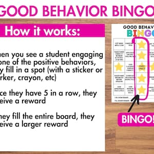 Classroom Behavior Bingo | Whole Class Reward System | Positive ...