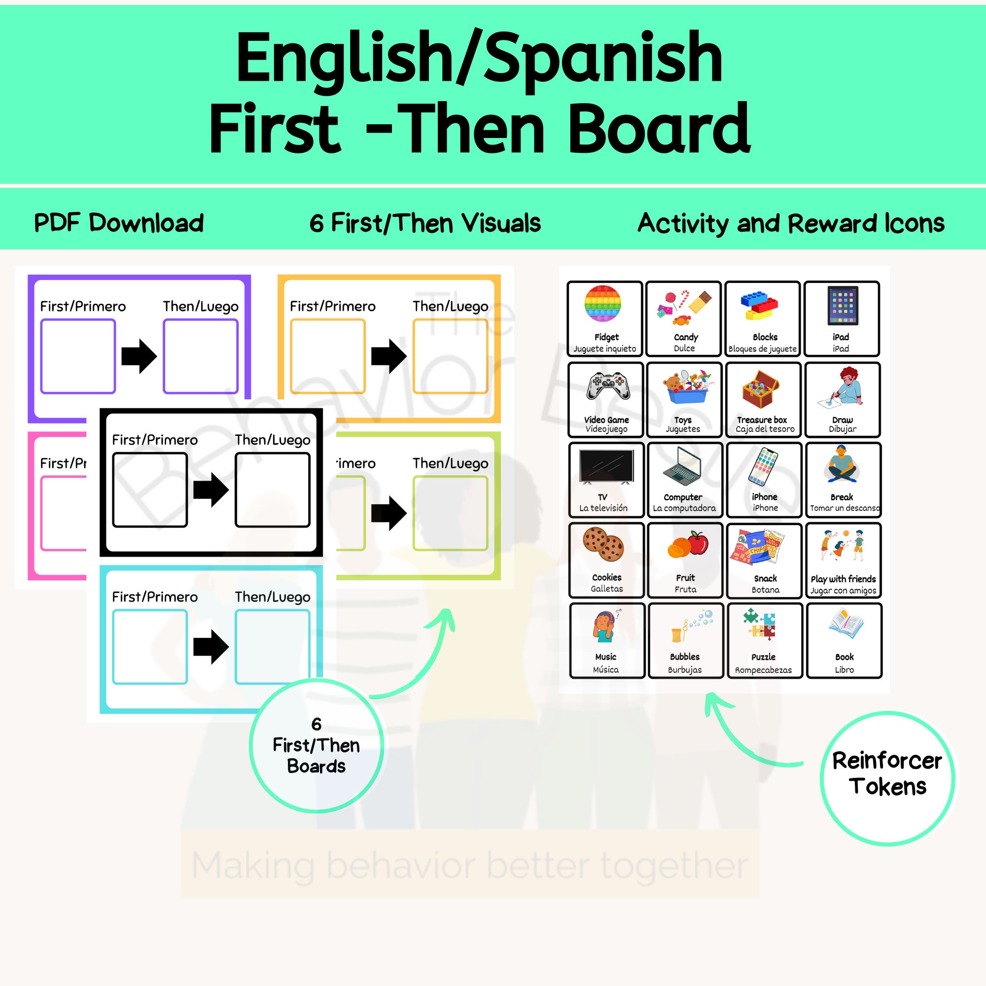 English Spanish First/then Board: Visual Schedule (PDF Download) - Etsy
