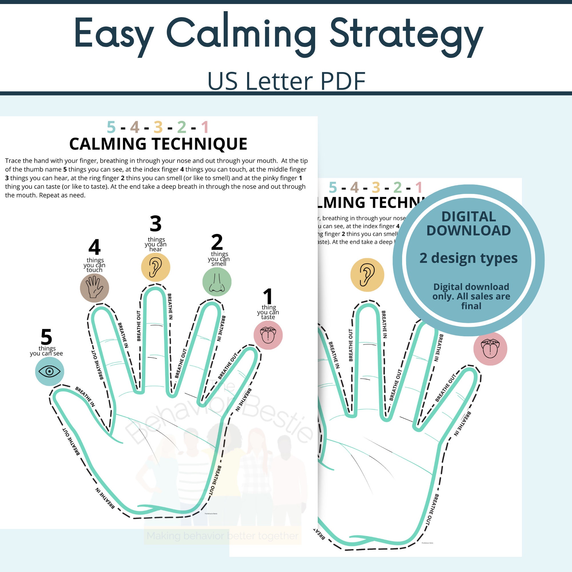 Calming Breathing Exercise: Self Regulation Strategy (digital Download ...