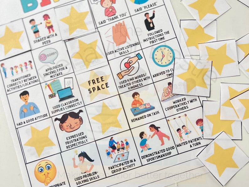 Classroom Behavior Bingo Whole Class Reward System Positive ...