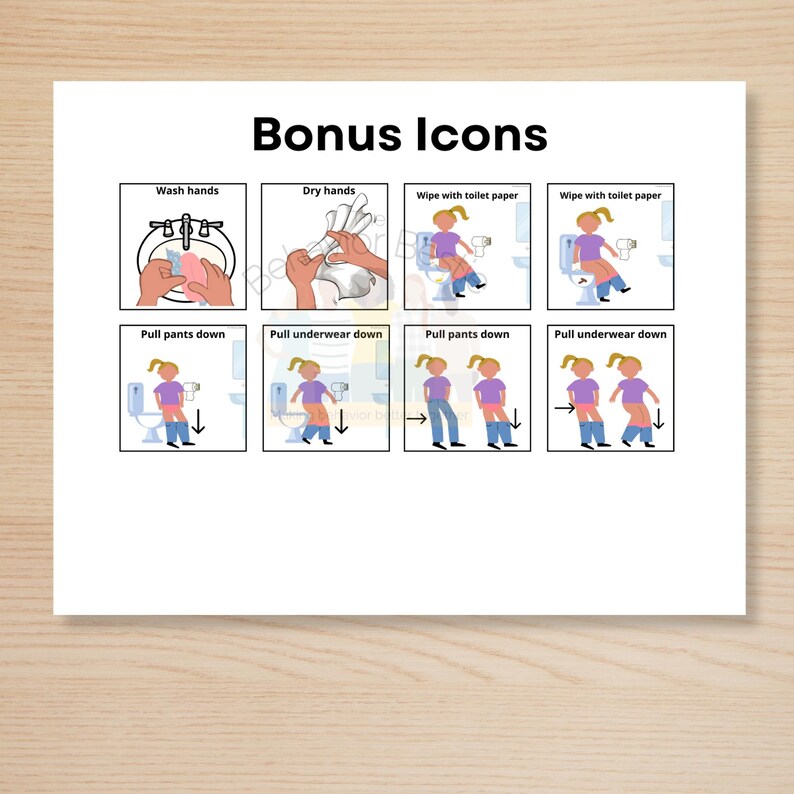 Printable Girl Potty Routine | Visual Toileting Routine | Bathroom ...