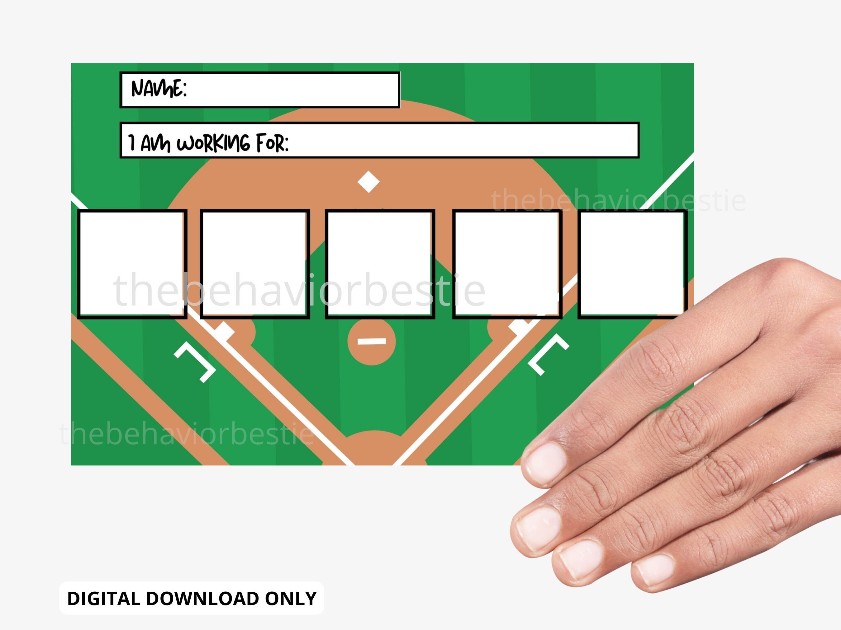 Baseball Sticker Chart/baseball Reward Chart/ Printable Baseball Token ...