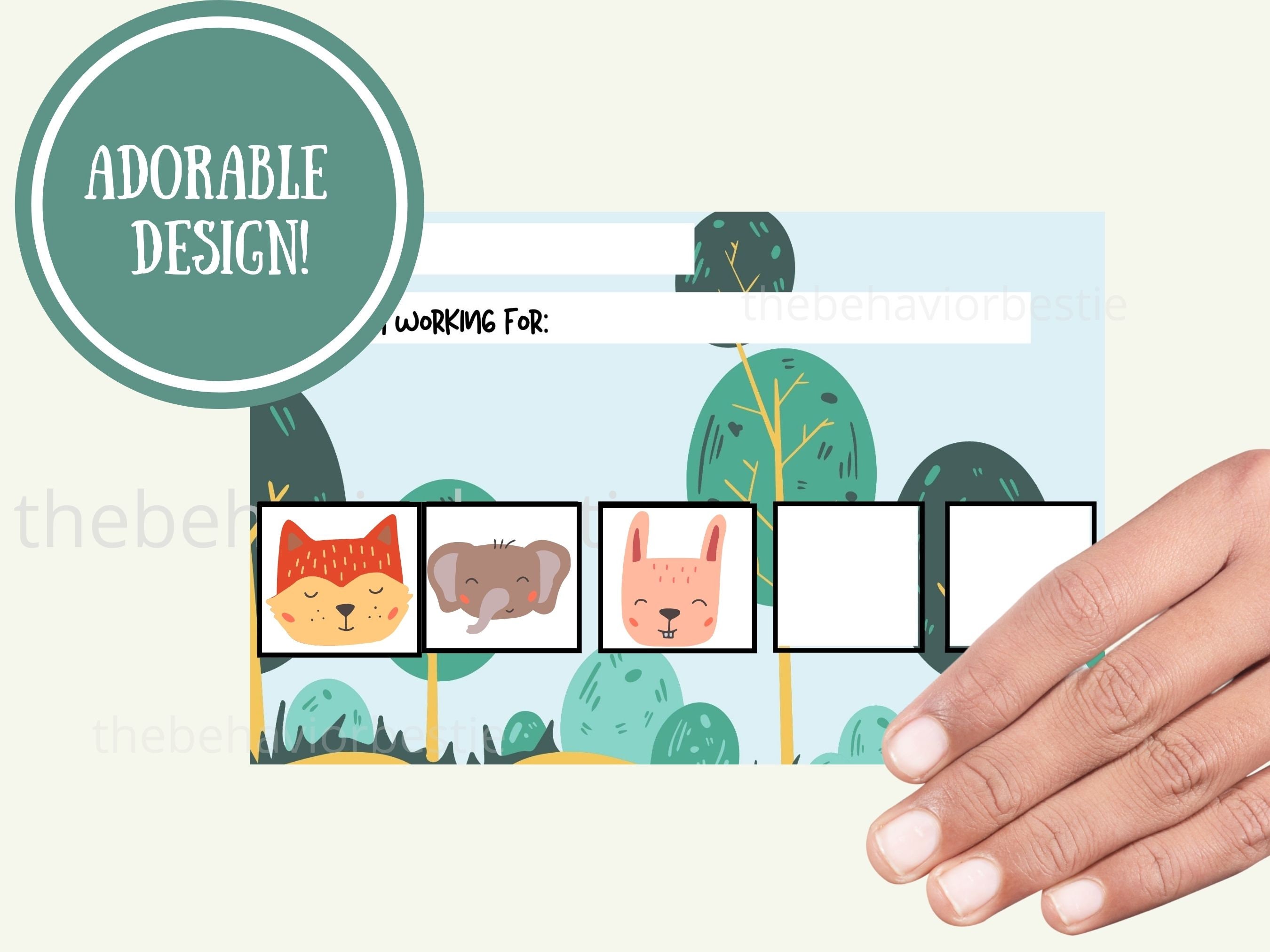Cute Animals Token Board Digital Animals Reward Chart Farm Animals ...