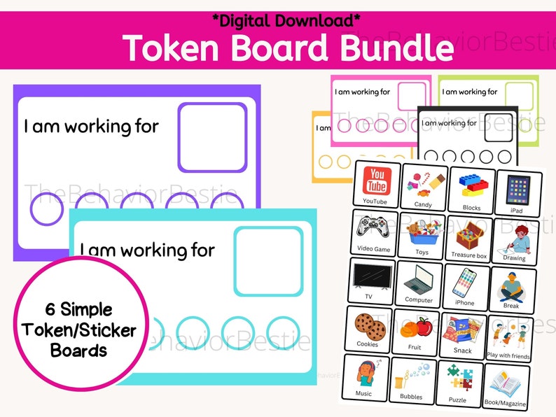 Digital Token Board Bundle | Sticker Chart Bundle | Behavior Chart ...
