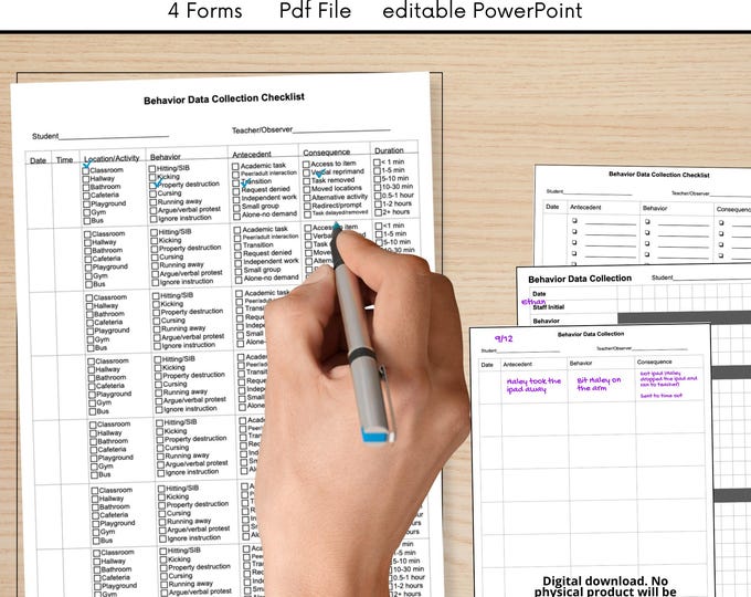 8 Behaviour Data Sheets (behaviour Management) - Etsy Canada