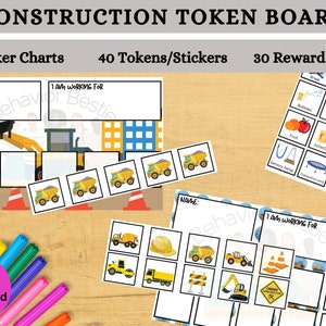Printable Construction Token Board Construction Sticker - Etsy