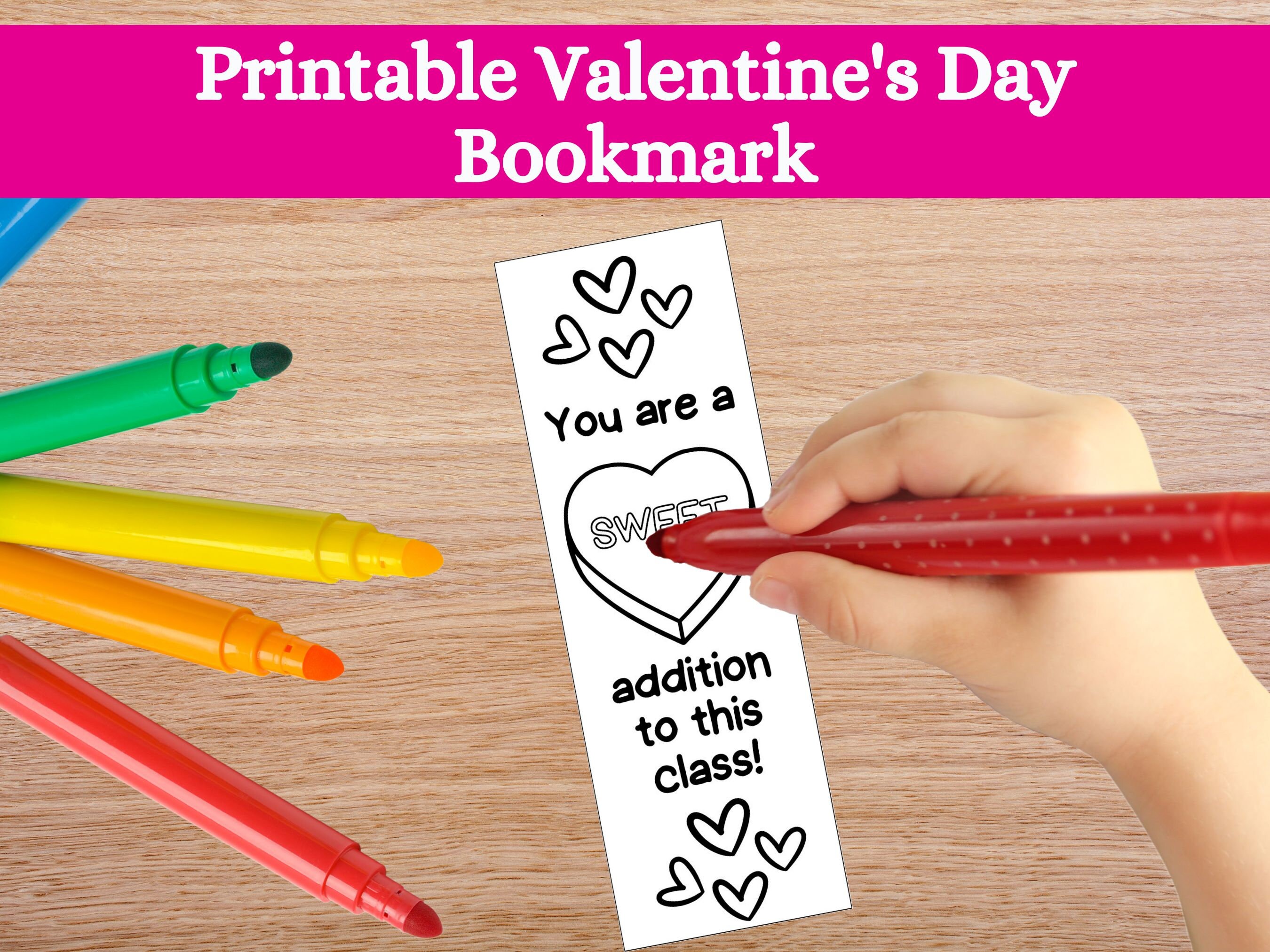 Printable Valentine's Day Bookmark for Students | Digital Valentine's ...