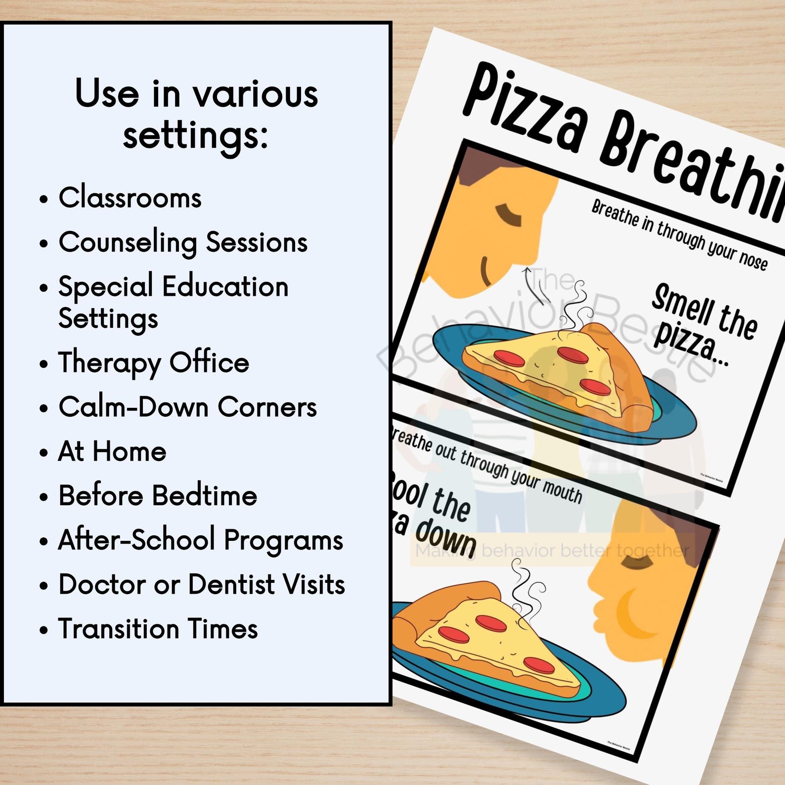 Pizza Breathing Strategy: Calming Skills for Kids (printable PDF) - Etsy