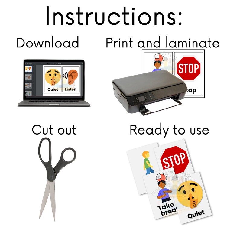 Behavior Flashcards: Visual Cue Cards for Classroom Management (digital ...