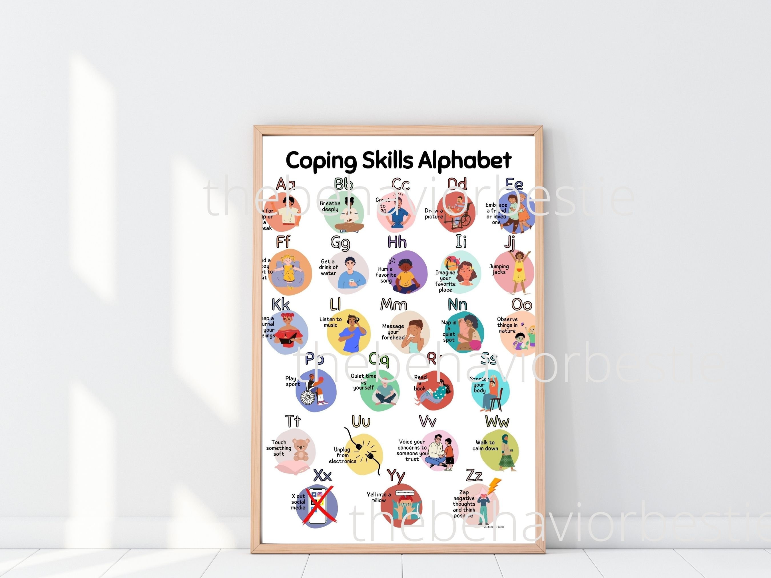 Coping Skills Alphabet Coping Skills Poster Self - Etsy
