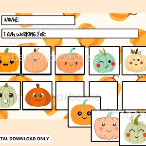 Pumpkin Token Board | Digital Reward Chart | Fall Themed Token Board ...