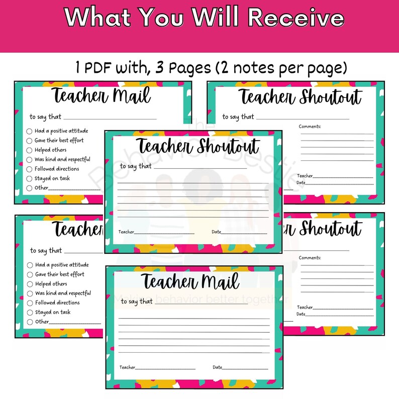 Digital Teacher Note for Students, Teacher Mail, Positive Note Home ...