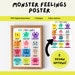 Cute Monster Feelings Chart | Printable Emotions Chart | Cute Monster ...