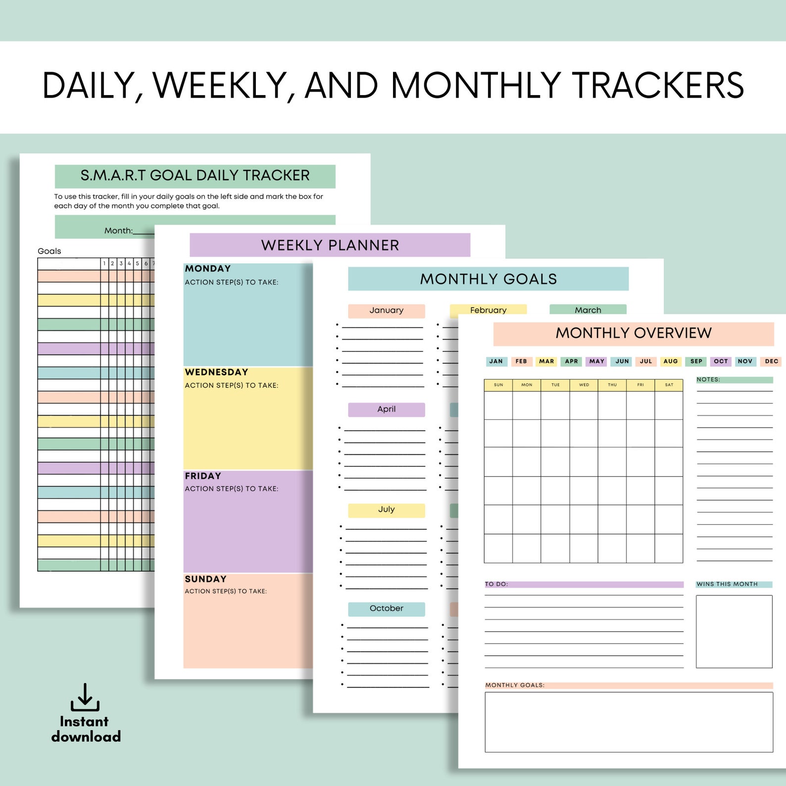 SMART Goal Planner Bundle: 40+ Page Printable Templates (PDF) - Etsy