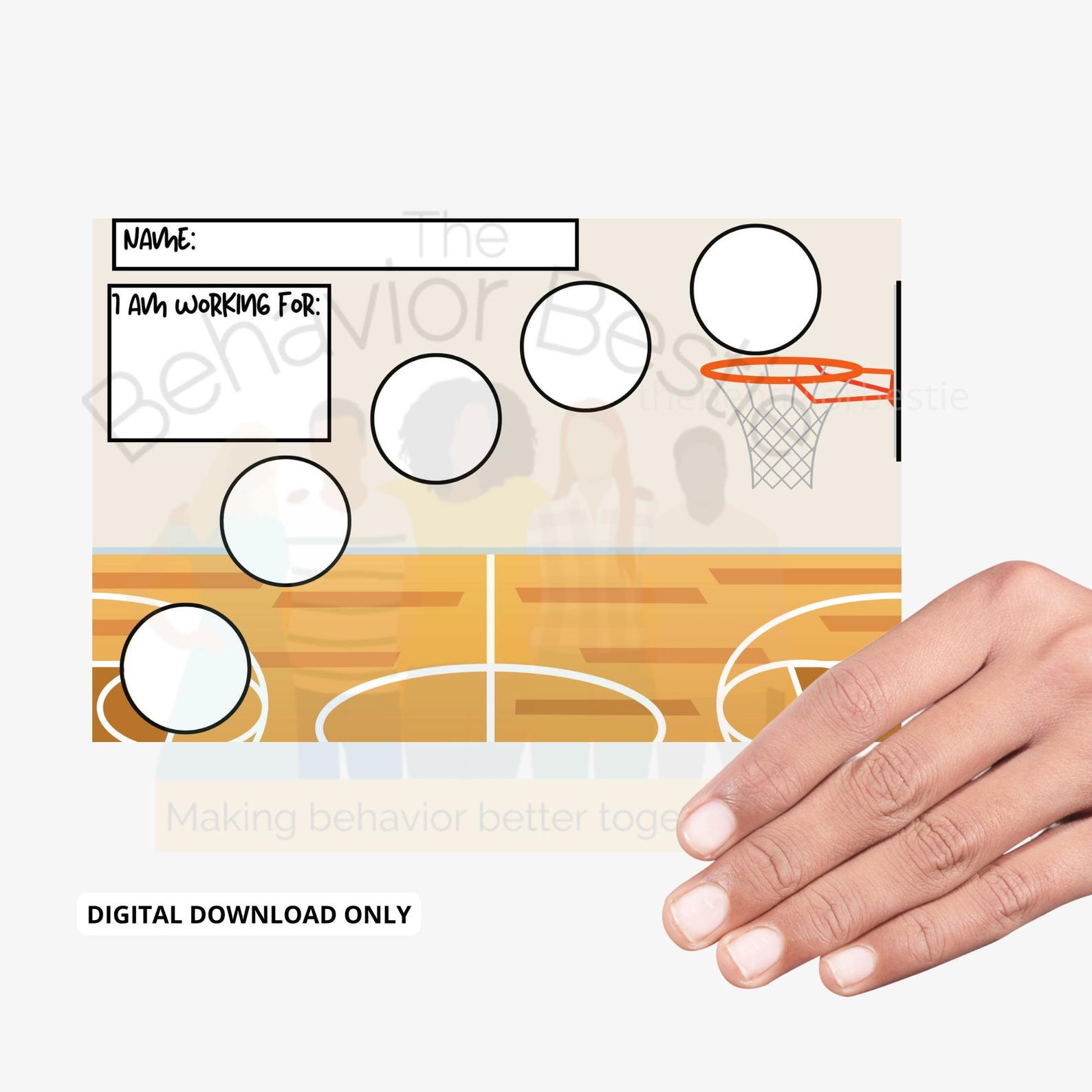Basketball Token Board: Kids Reward Chart (digital Download) - Etsy