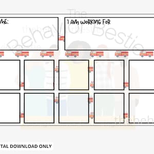 Fire Truck Sticker Chart | Fire Truck Token Board Behavior Management ...
