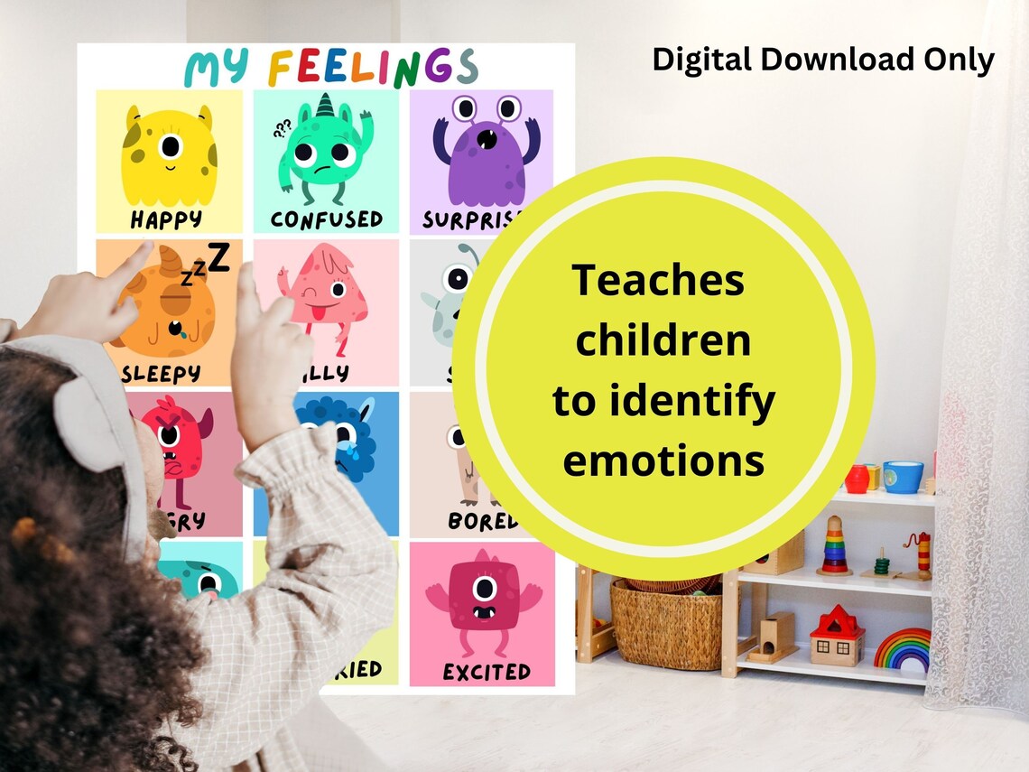 Cute Monster Feelings Chart Printable Emotions Chart Cute Monster ...
