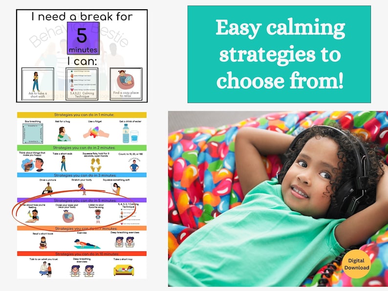 I Need a Break Visual: Self-regulation Cards for Kids (PDF Download) - Etsy