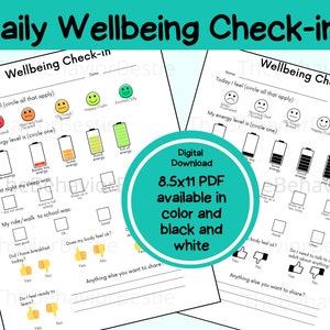 Student Wellbeing Check-in: Daily Emotions Sheet (PDF & PPT) - Etsy