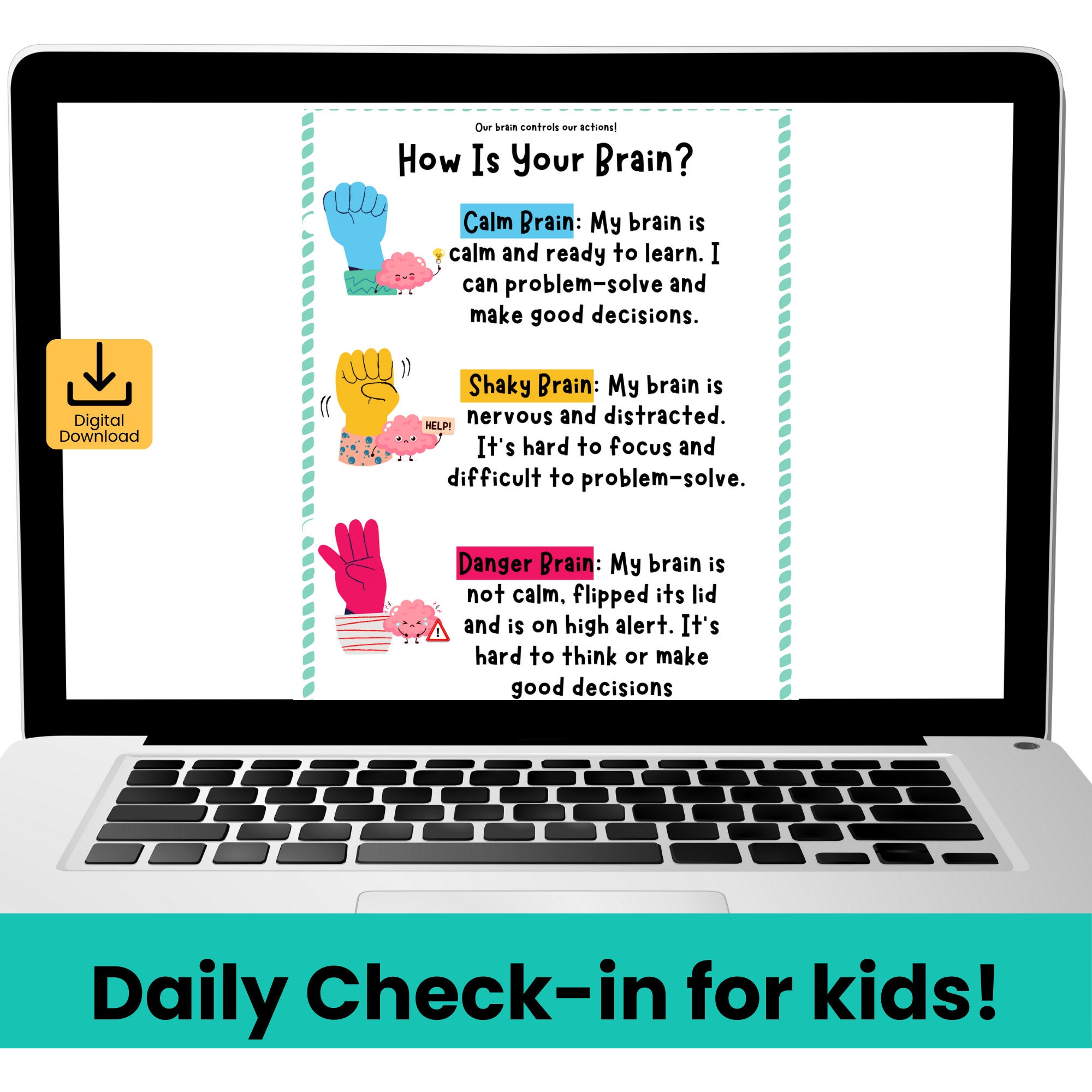 Printable Hand Model of the Brain, Upstairs and Downstairs Brain ...