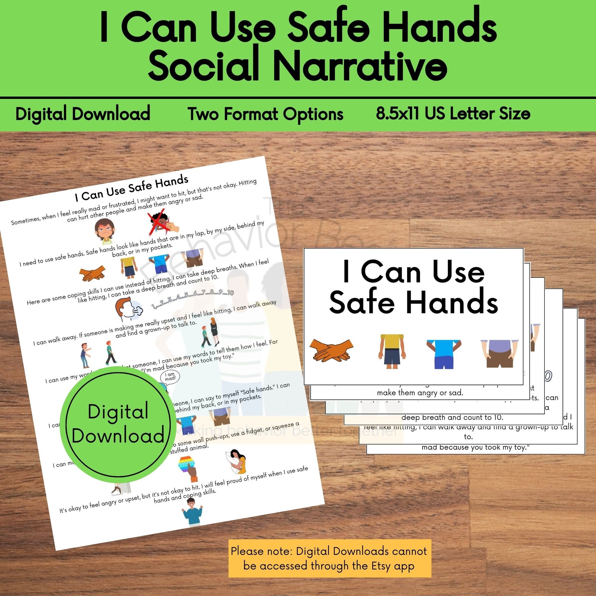 I Can Use Safe Hands, Social Narrative for Hitting, Teach Self Control ...