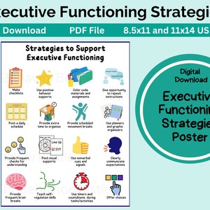 Executive Functioning Strategies Poster | ADHD Tools | Autism Tools ...