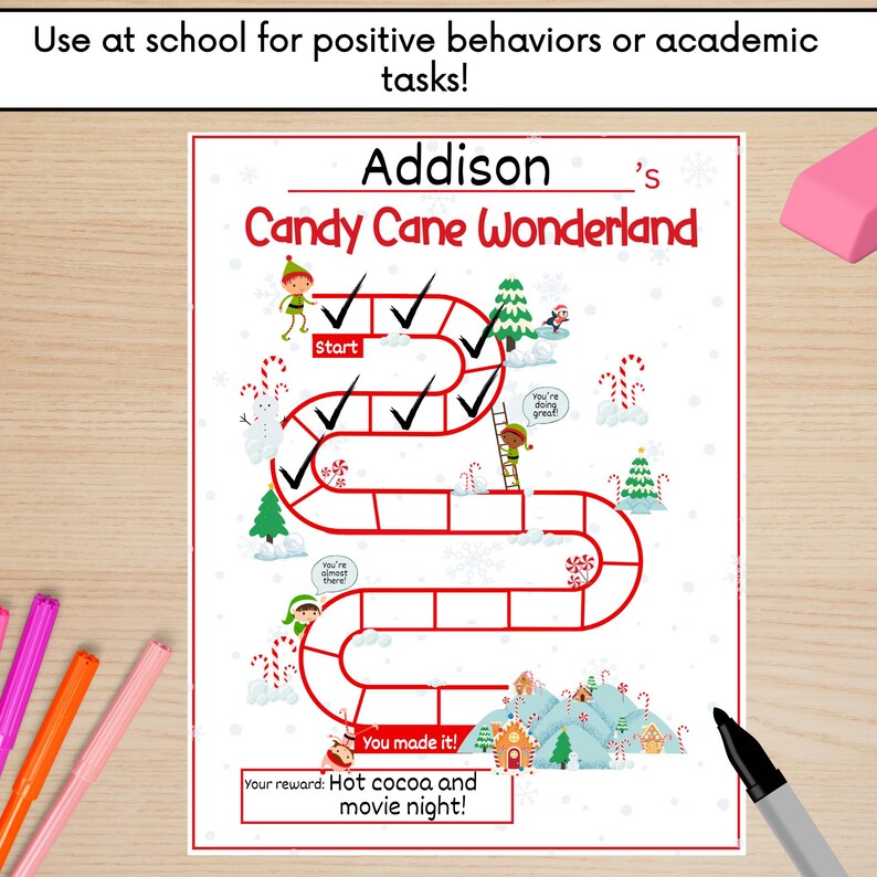Holiday Reward Chart | Christmas Behavior Chart for Kids - Etsy