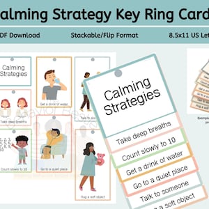Calming Strategy Cue Cards Behavior Cue Cards Calming Strategies Coping ...