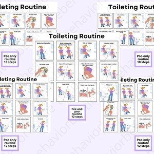 Printable Girl Potty Routine Visual Toileting Routine Bathroom Visual ...