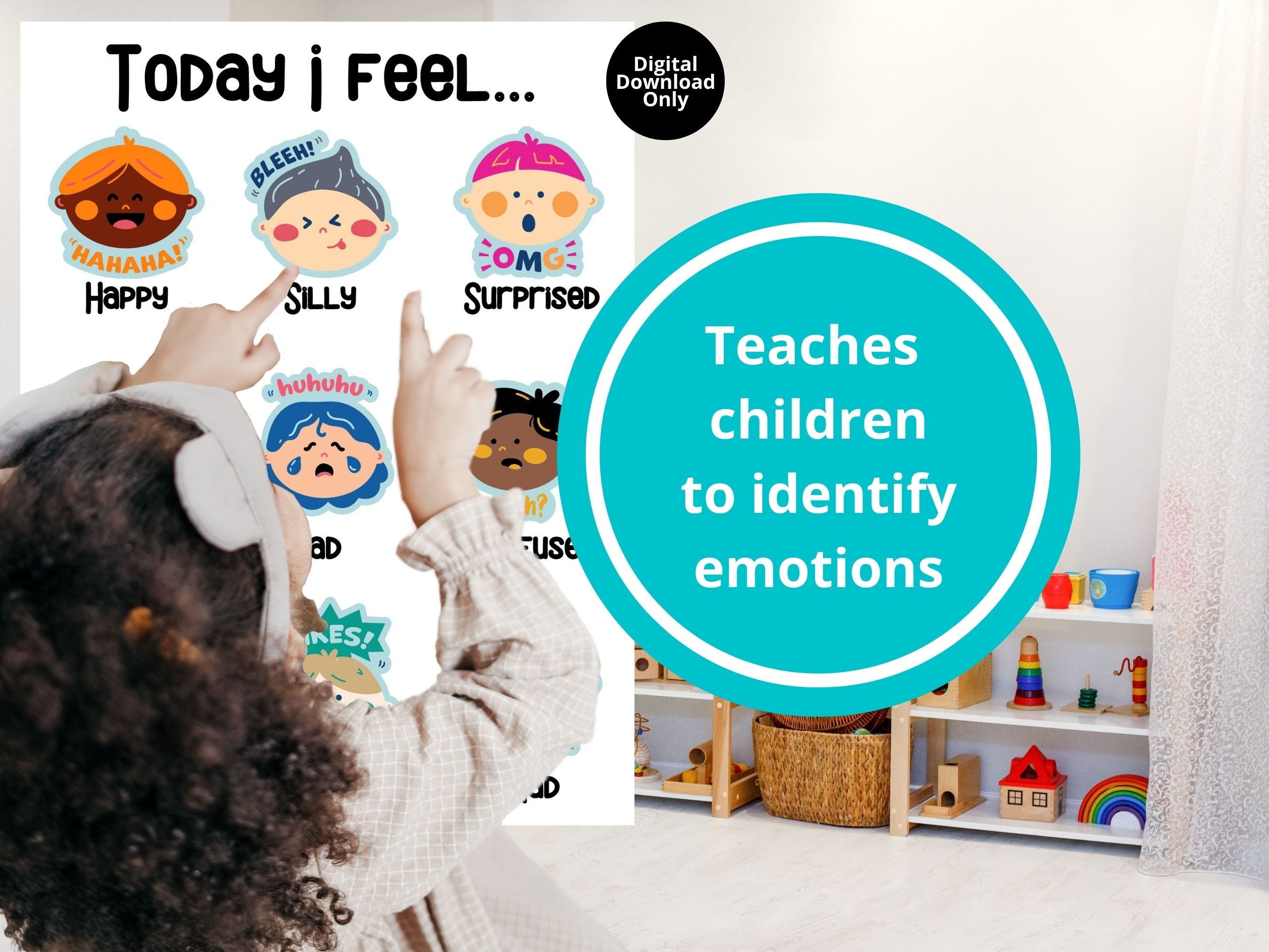 Printable Feelings Chart: Diverse Emotions, Social Learning (digital ...