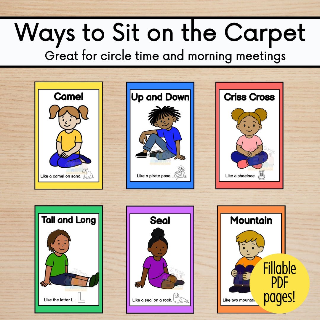 Carpet Time Visuals: Classroom Management Cards (fillable PDF Download ...