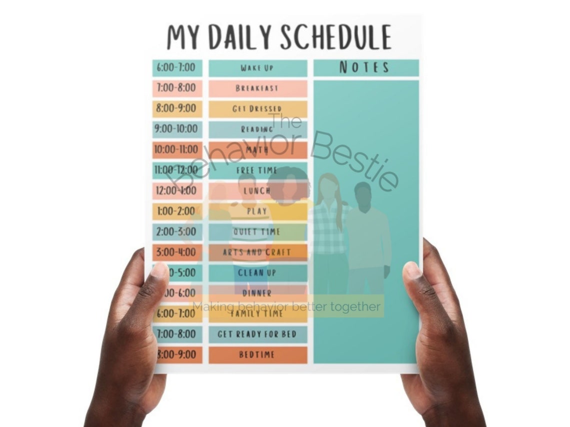 Editable Daily Schedule Template for Kids Customizable Kid Daily ...