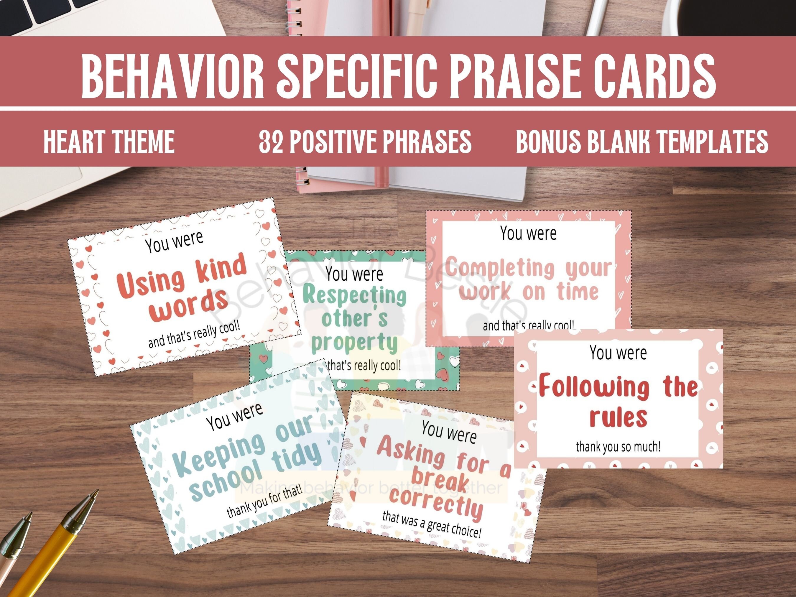Student Praise Cards | Behavior Specific Praise | Printable Positive ...