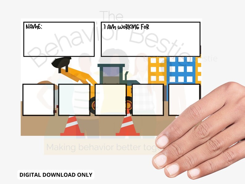 Printable Construction Token Board Construction Sticker Chart ...