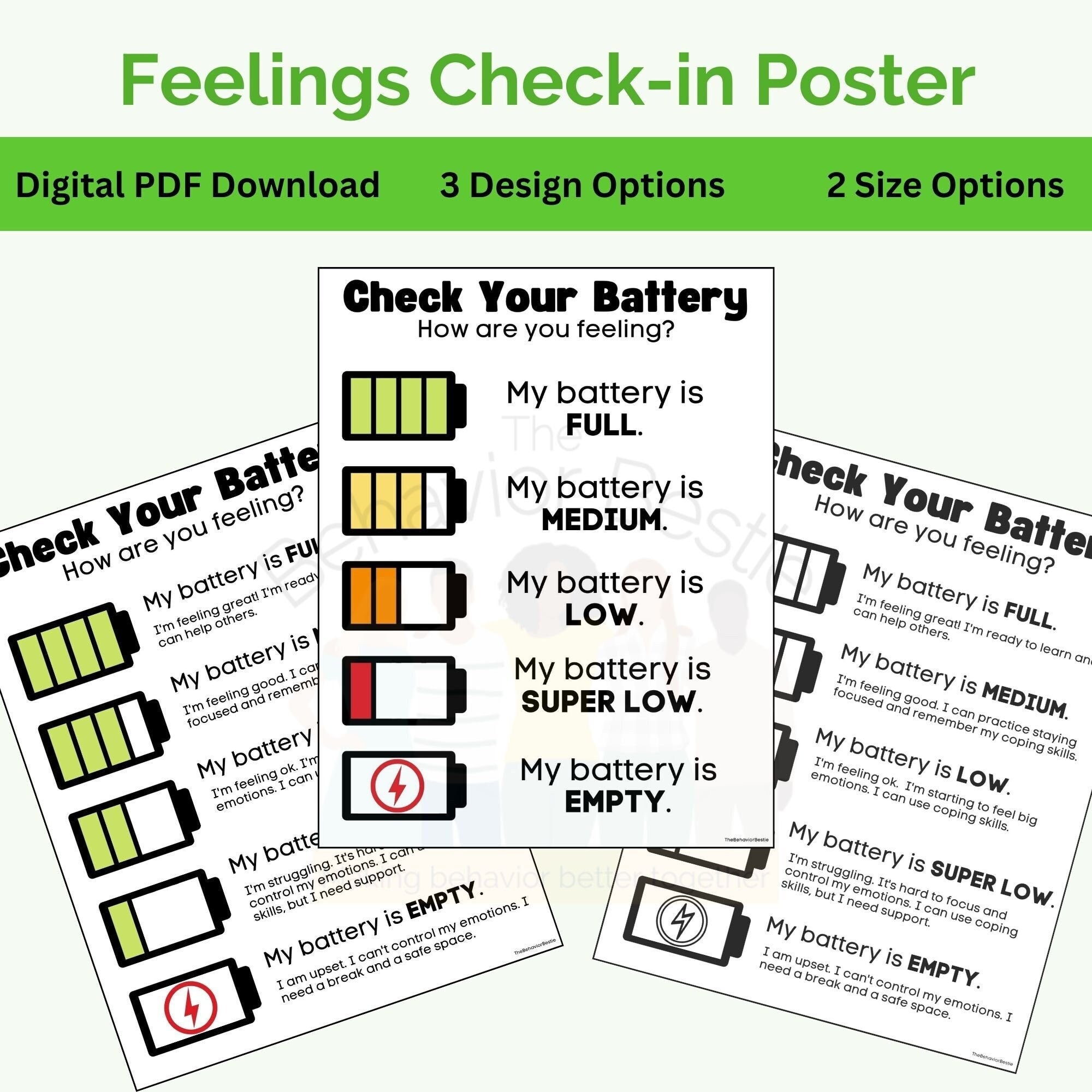Battery Check in Poster DIGITAL Feelings Check in Check - Etsy