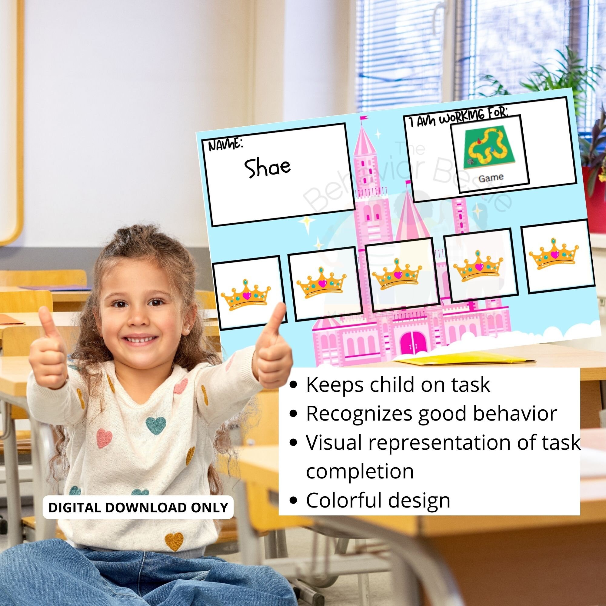 Princess Reward Chart: Positive Behavior Token Board (digital Download ...