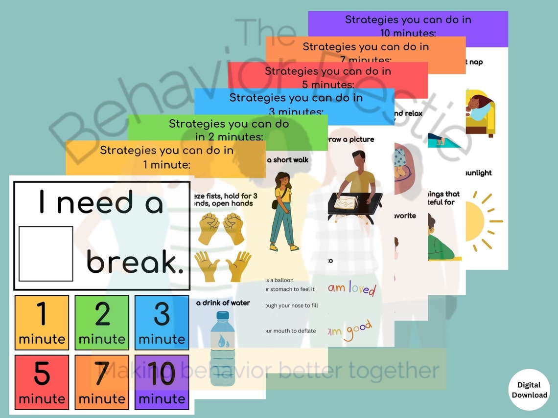 Printable Break Card Classroom Break Board Break Card Visual Support ...