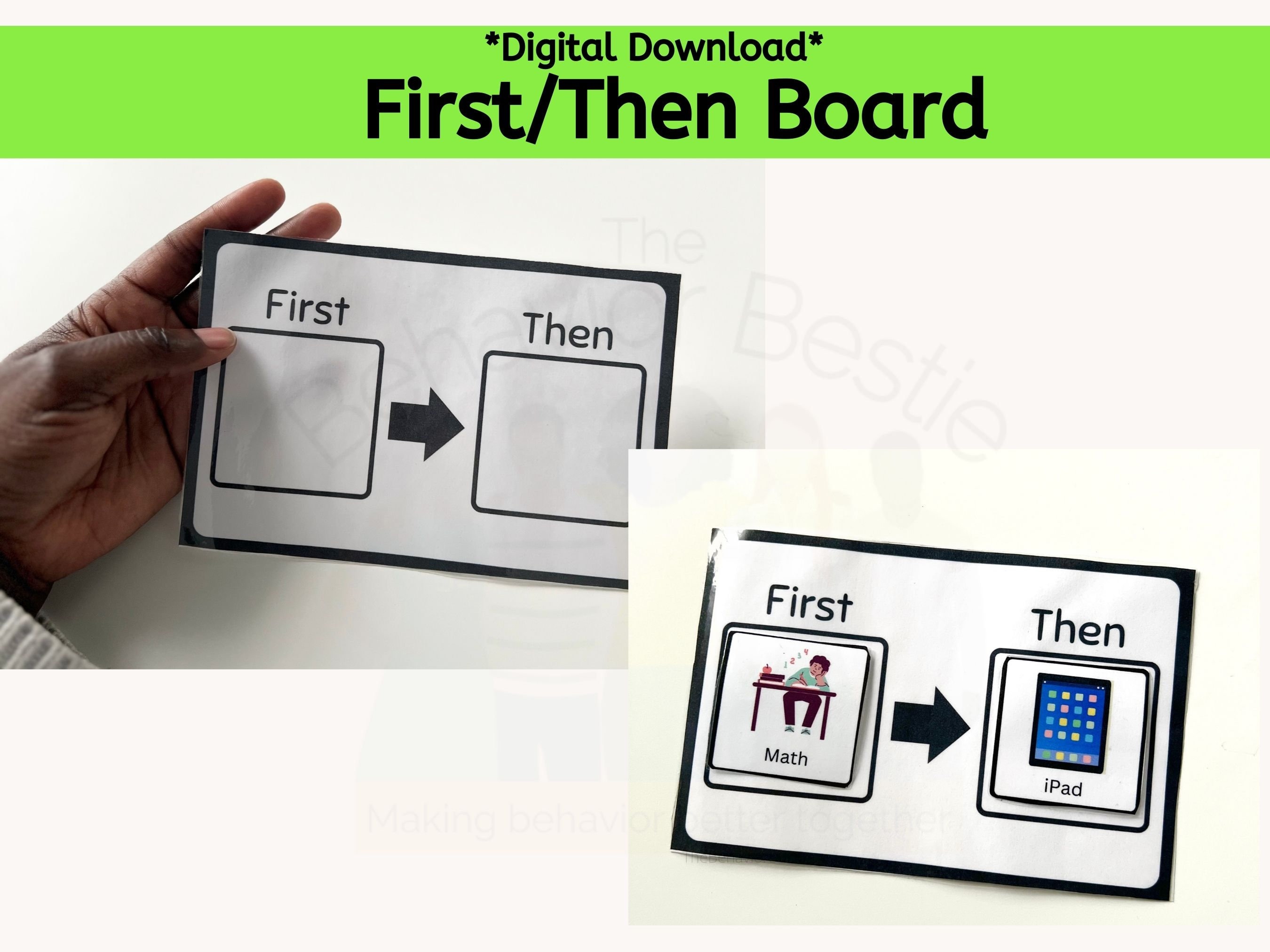 First Then Board: Visual Schedule With Activity Icons (PDF Download ...